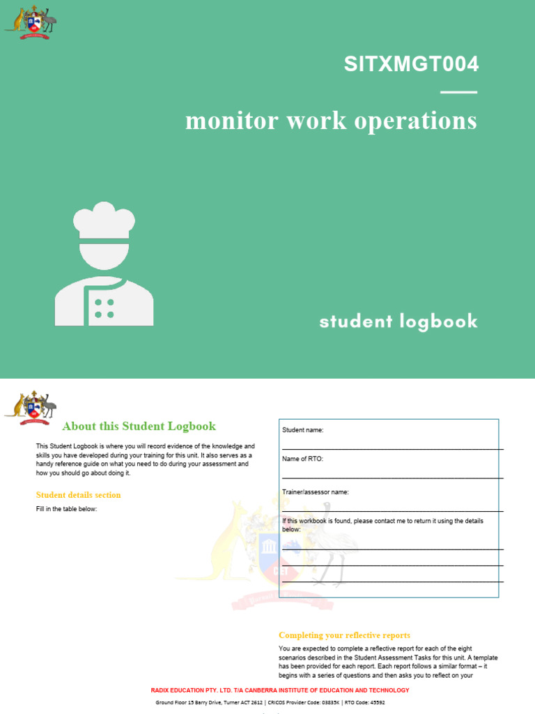 SITXMGT004 Student Logbook | PDF | Innovation | Business