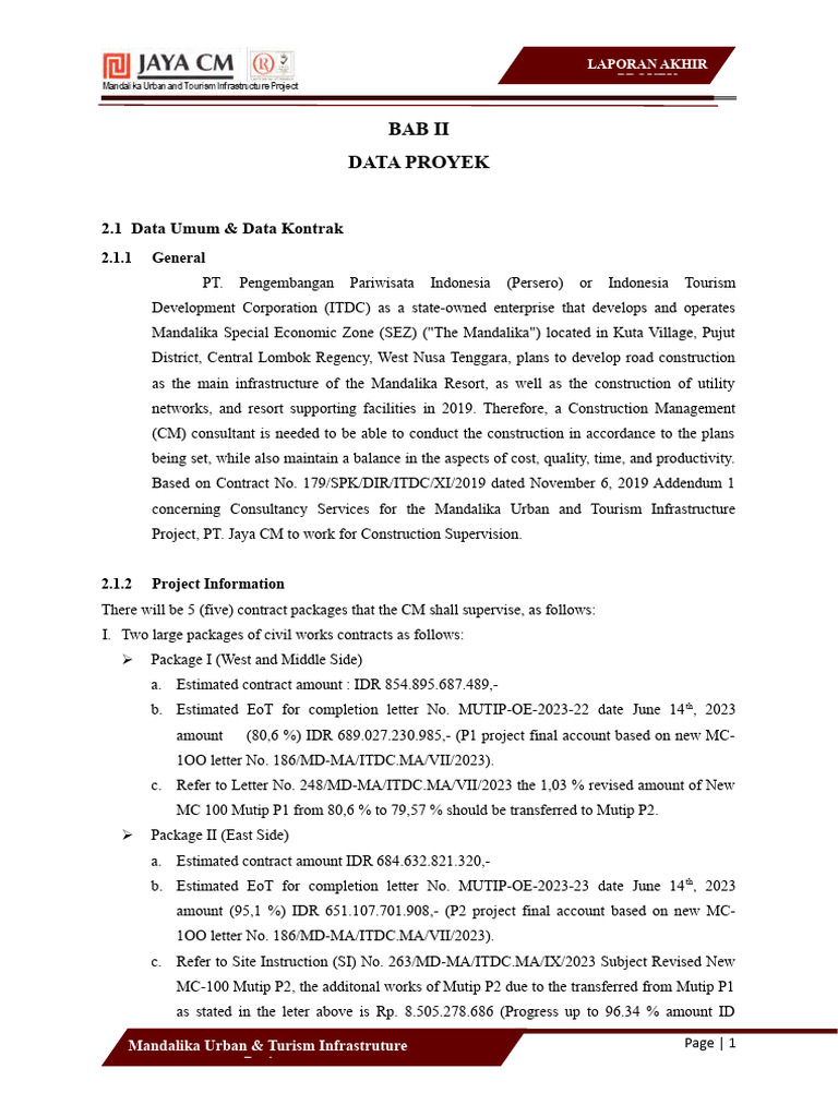 Bab Ii Data Proyek - Umum & Teknis | PDF | Sewage Treatment | Pipe (Fluid Conveyance)