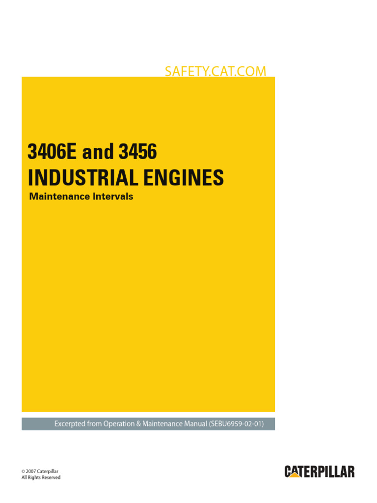 3406E and 3456 Industrial Engines Maintenance Intervals | PDF | Belt ...
