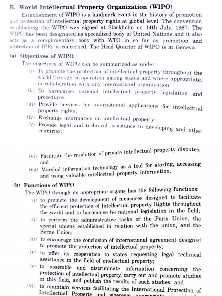 WIPO Convention | PDF | World Intellectual Property Organization ...