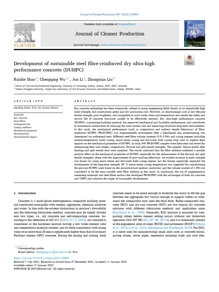 dry cast UHPC | PDF | Concrete | Cement