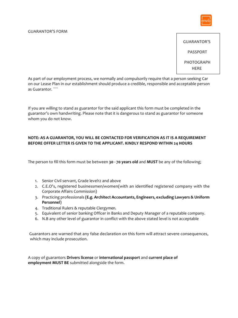 Employment Guarantor Form | PDF | Legal Liability | Indemnity