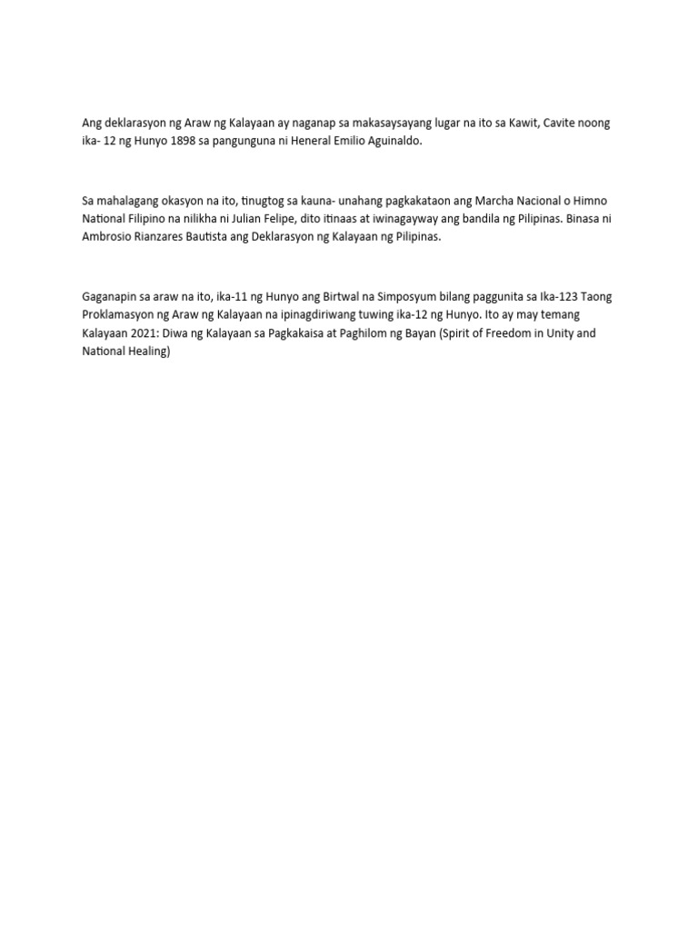 Independence Script Pdf