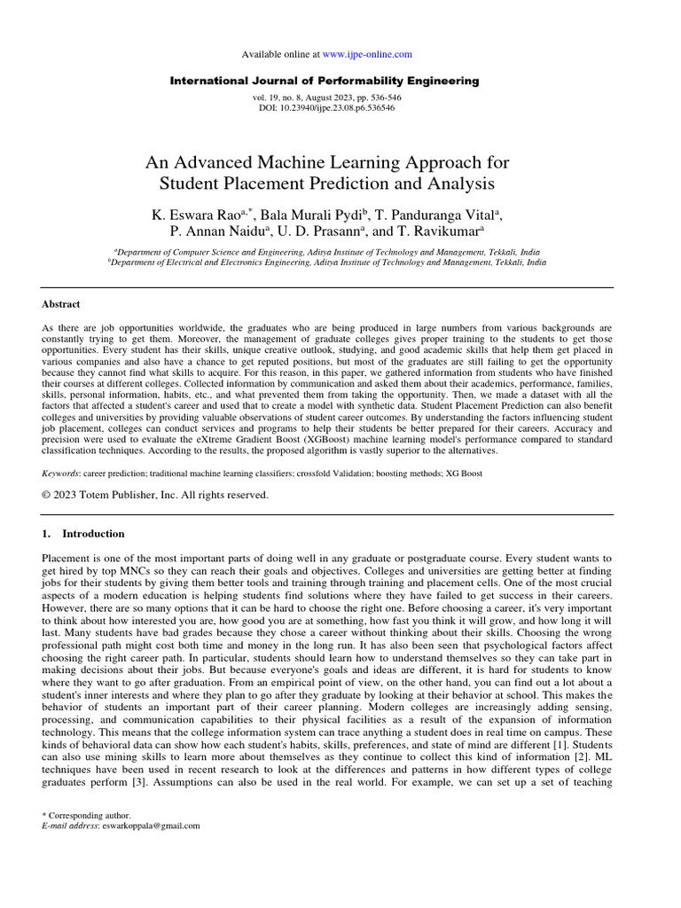 R - 12 - An Advanced Machine Learning Approach For Student Placement ...