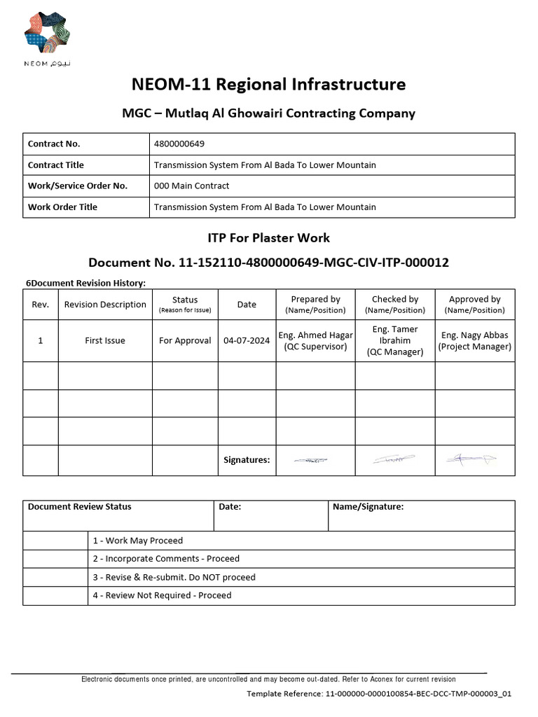11 152110 4800000649 MGC Civ Itp 000012 - 01 | PDF | Specification (Technical Standard) | Concrete