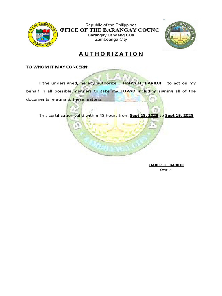 LG Authorization Certificate | PDF