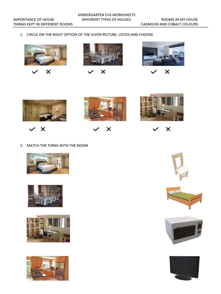 EVS KINDERGARTEN WORKSHEETS | PDF