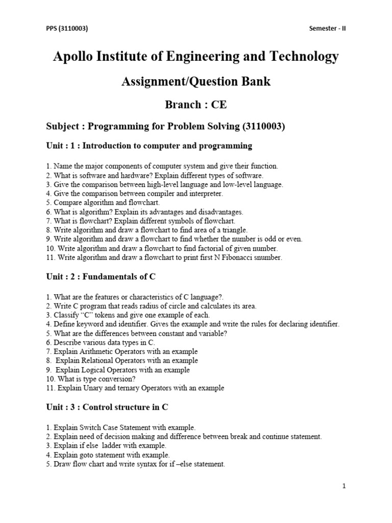 Assignment | PDF | Pointer (Computer Programming) | Algorithms Assignment | PDF | Pointer (Computer Programming) | Algorithms