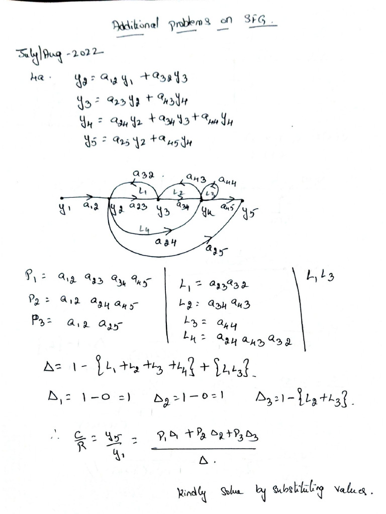 additional problems on signal flow graph | PDF