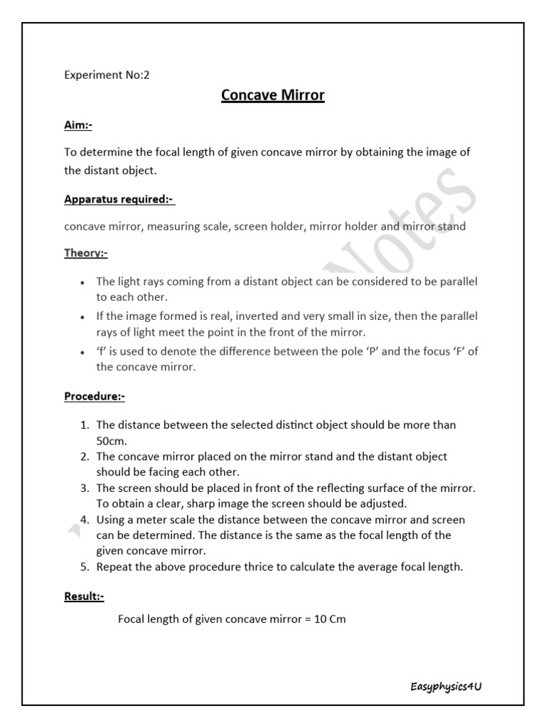Physics Practical Grade 10 | Download Free PDF | Mirror | Atomic