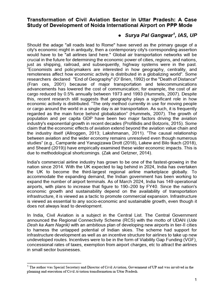 Case Study Jewar Airport-SPG Docx | PDF | Airport | Economies