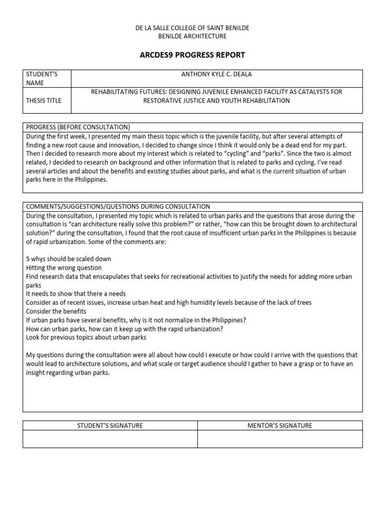 DEALA - ARCDES9 Progress Report - 2 | PDF