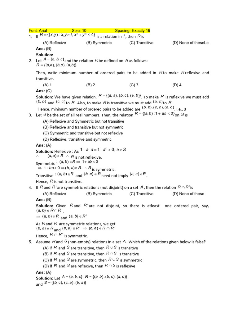 Relation And Function Maths Pdf Function Mathematics Functions 6956