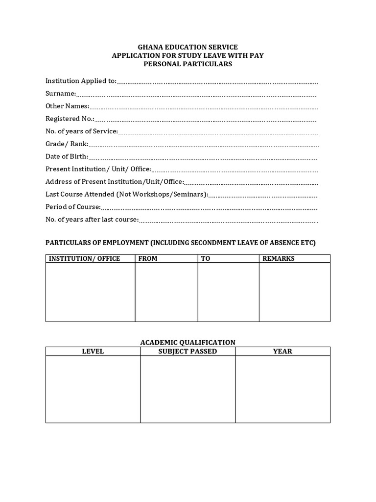 Study Leave Form | PDF