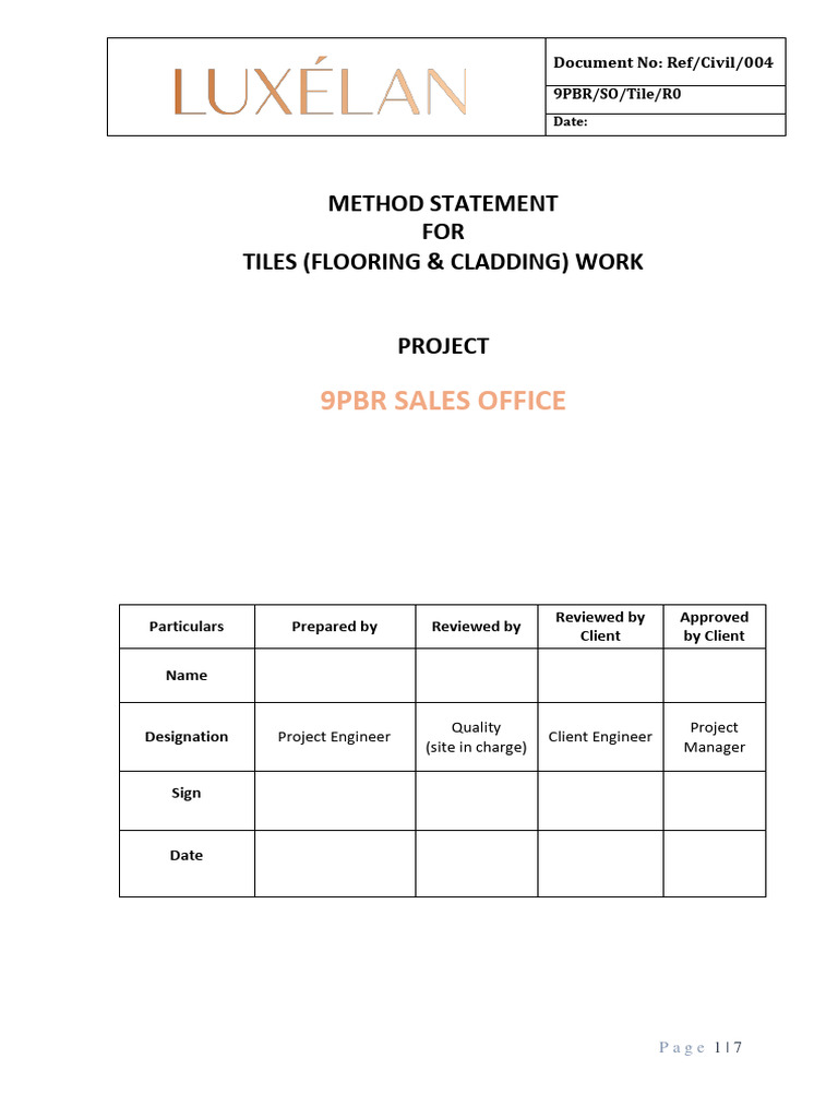 WMS - Tile - Flooring & Dado-R0 | PDF | Tile | Concrete