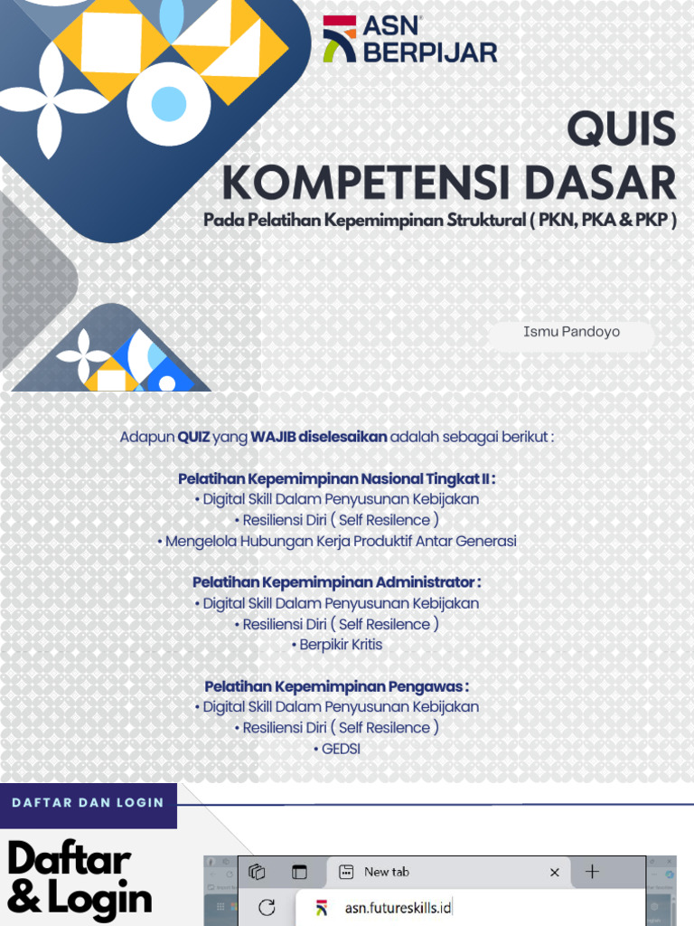 Panduan Quis Kompetensi Dasar PKN-PKA-PKP - ASN Berpijar | PDF