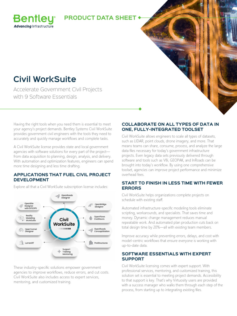 Civil WorkSuite Datasheet | PDF | Windows 8 | Tablet Computer