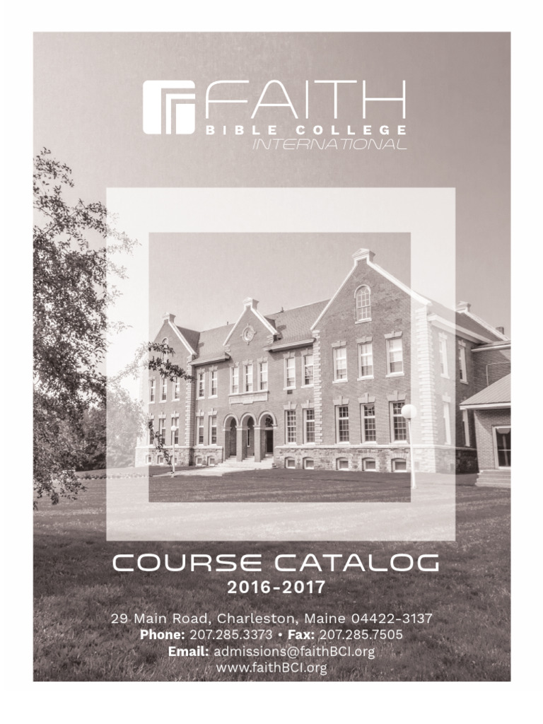 Faith Bible College Course Catalog 2016-2017 | PDF | Christian Mission ...