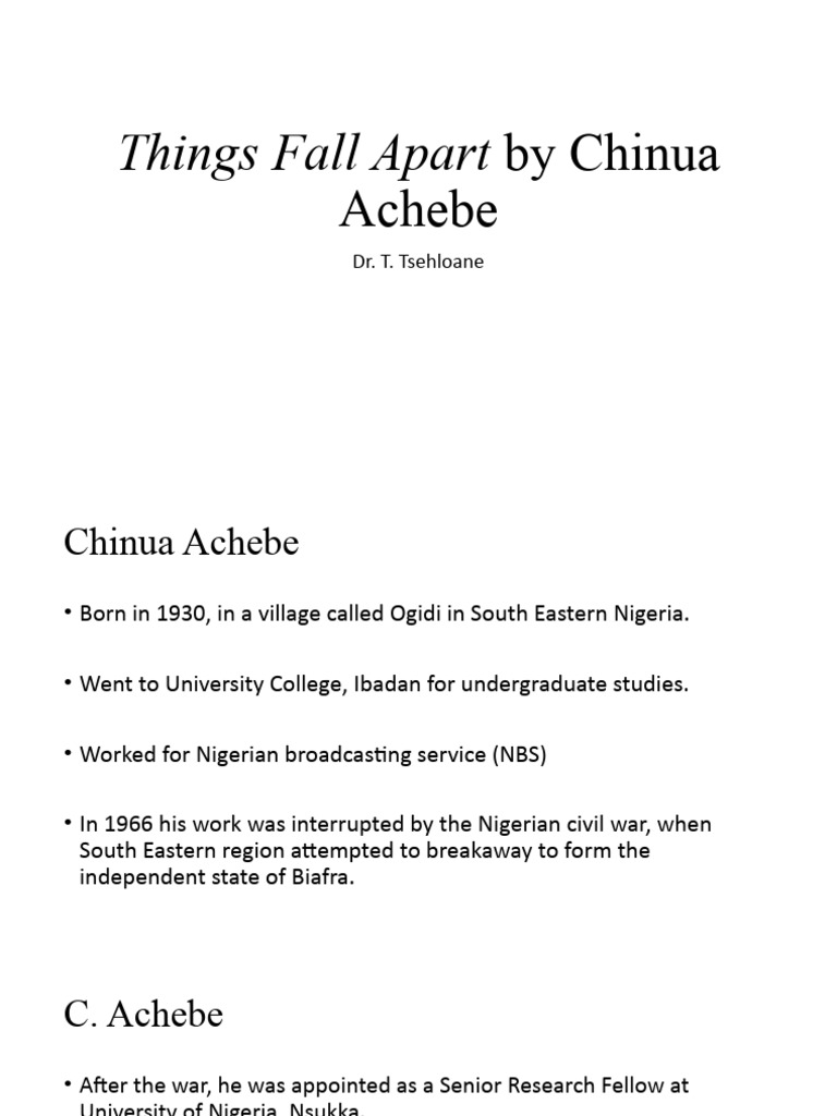2020 Things Fall Apart Introductory Lecture Slides | PDF | Heart Of ...