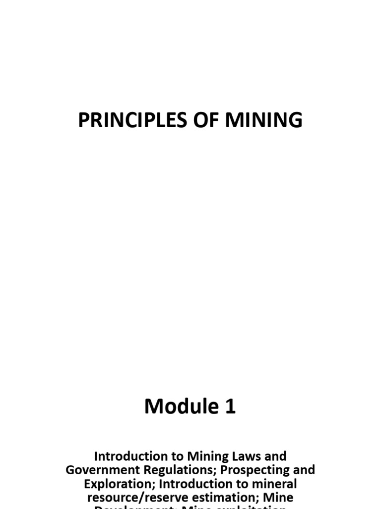 Presentation For Principles of Mining | PDF | Mining | Igneous Rock