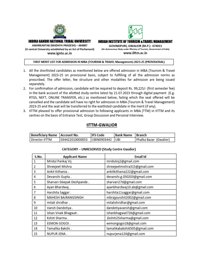 MBA First Phase Result 2023 | PDF