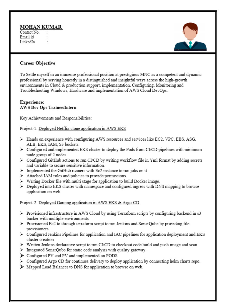 Fresher Resume | PDF | Cloud Computing | Amazon Web Services