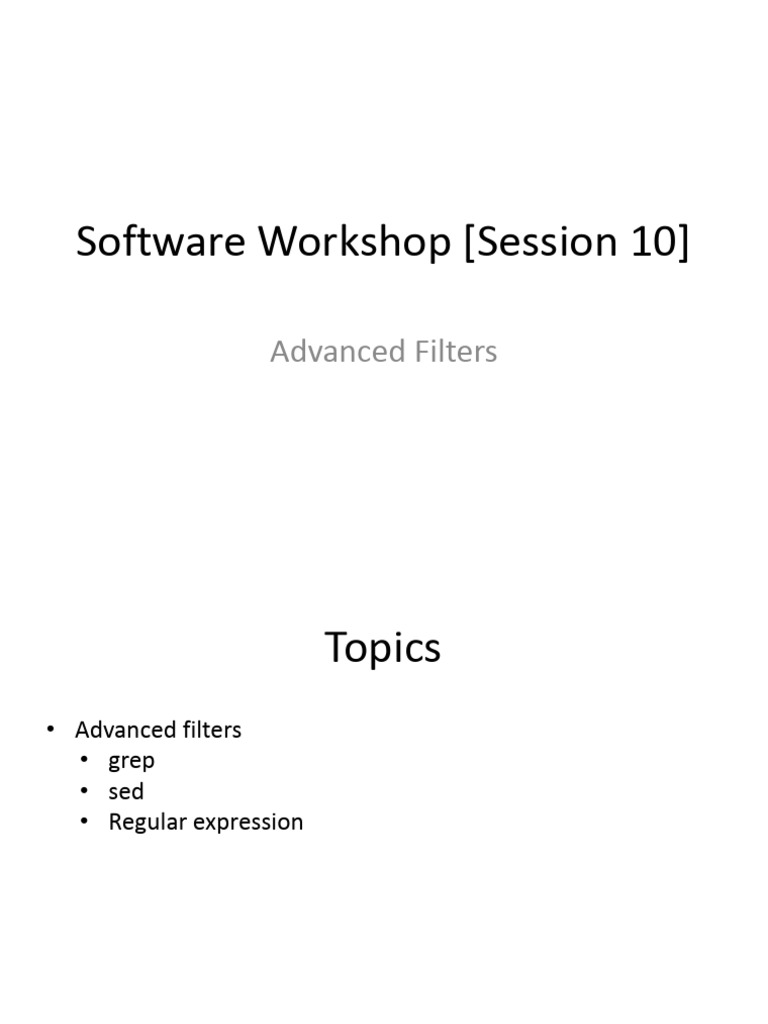 Session10 Advanced Filters | PDF | Regular Expression | Computer Data