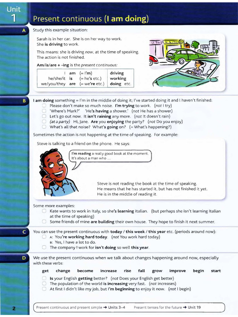 English Grammar - Unit1-Unit3 - Present Simple - Cont | PDF