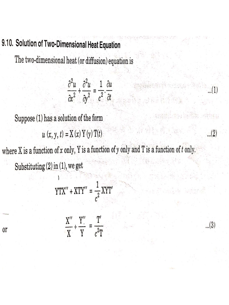 2-d Heat Equation ND It's Solution | PDF