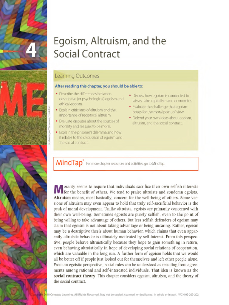 Egoism, Altruism and The Social Contract | PDF | Psychological Egoism ...