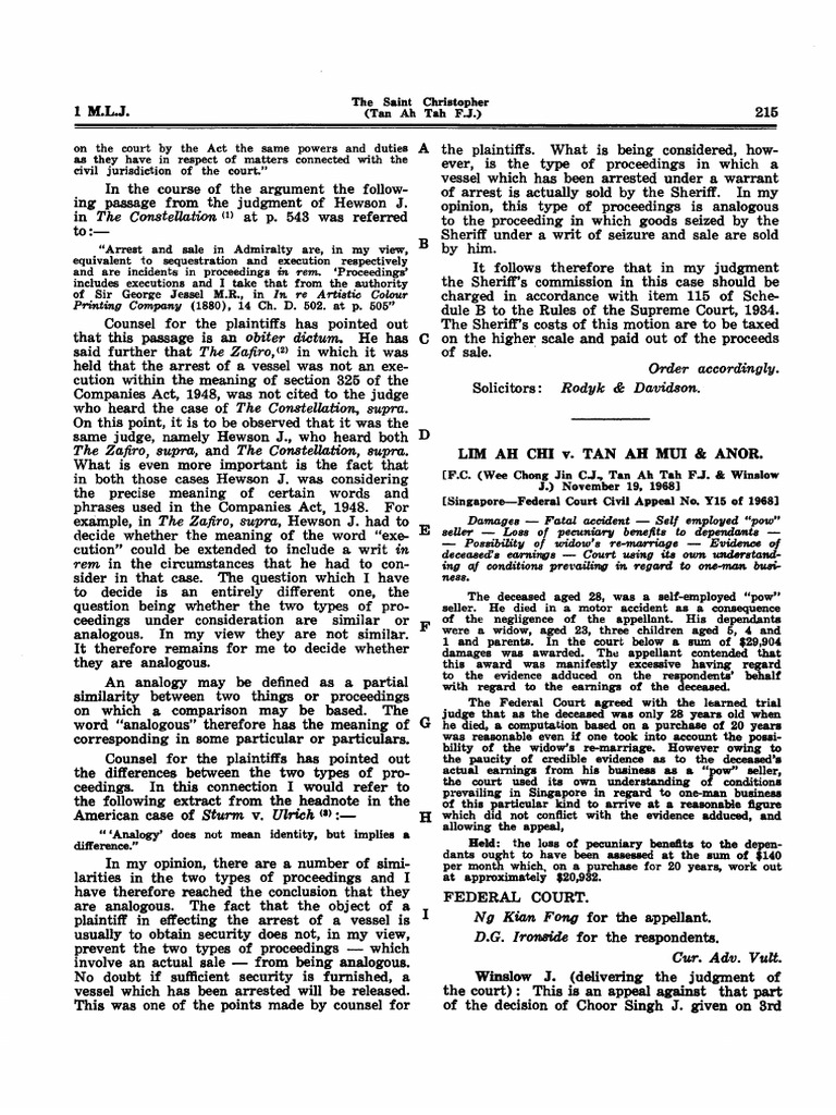 Lim Ah Chi V Tan Ah Mui & Anor | PDF