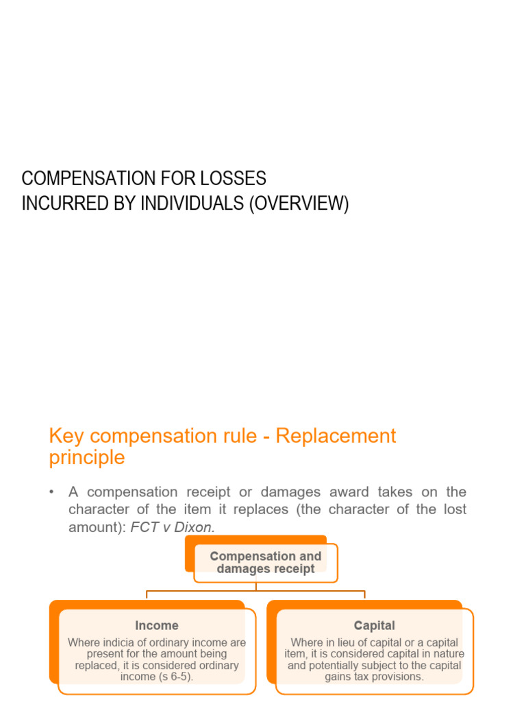 Compensation for Losses incurred by individuals | Download Free PDF ...