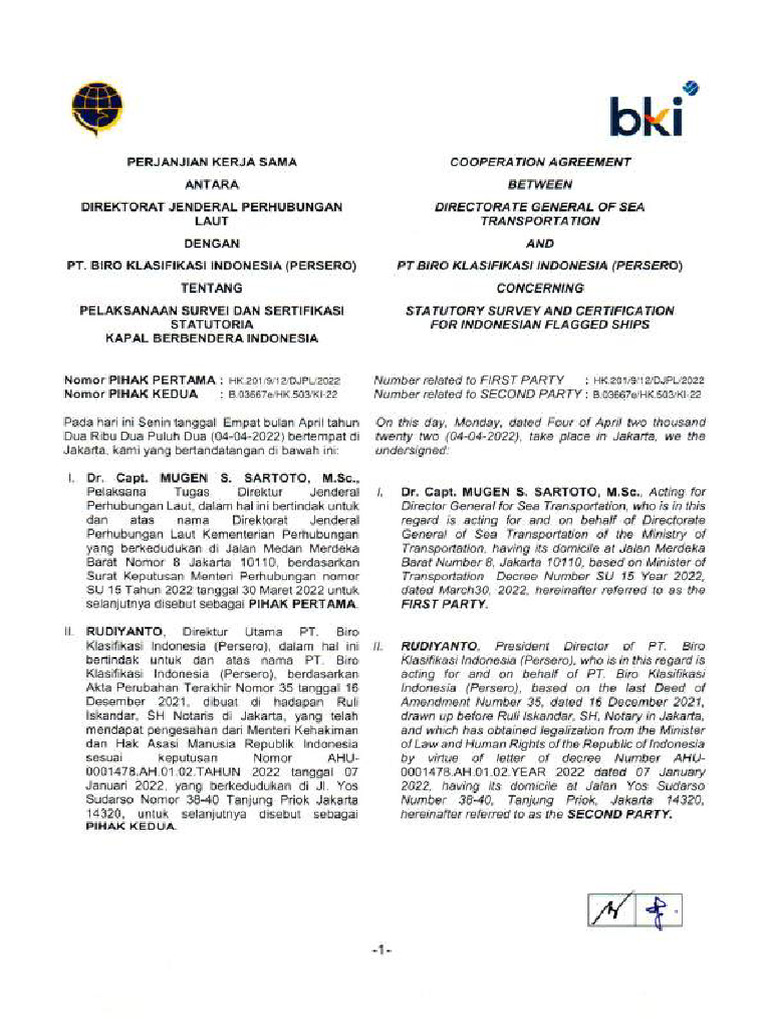 PKS DJPL-BKI - Pelaksanaan Survei Dan Sertifikiasi | PDF