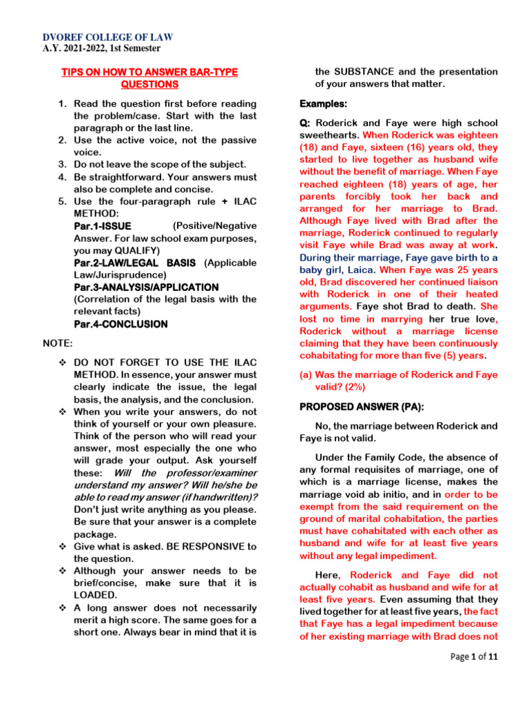 Ilac Handout-1 | PDF | Supreme Courts | Marriage
