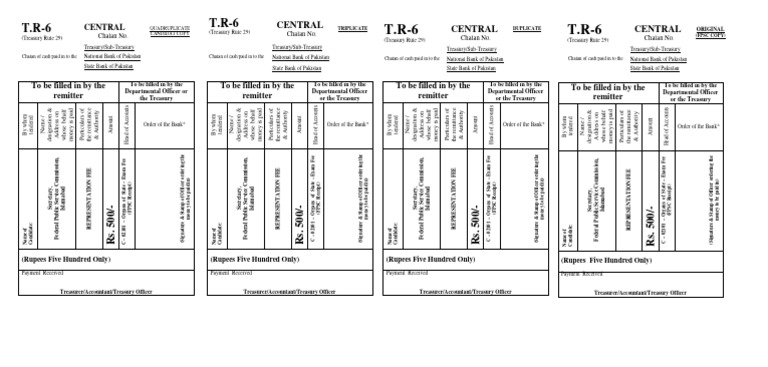 CSS Challan Form For Representation | PDF | Hm Treasury | Money