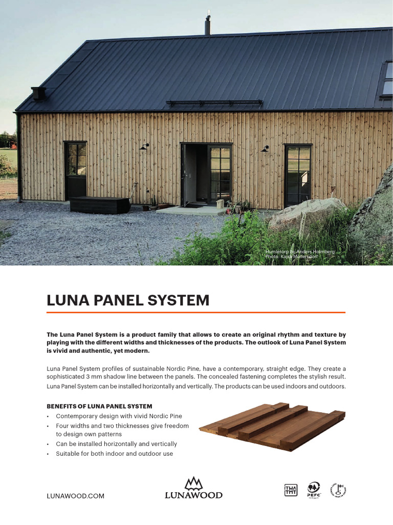 Leaflet - LUNAWOOD Panel System | PDF