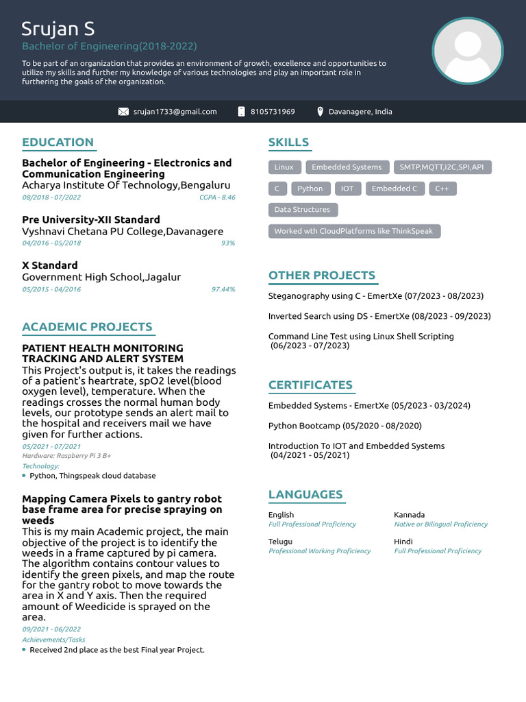Srujan's Embedded | PDF | Internet Of Things | Embedded System