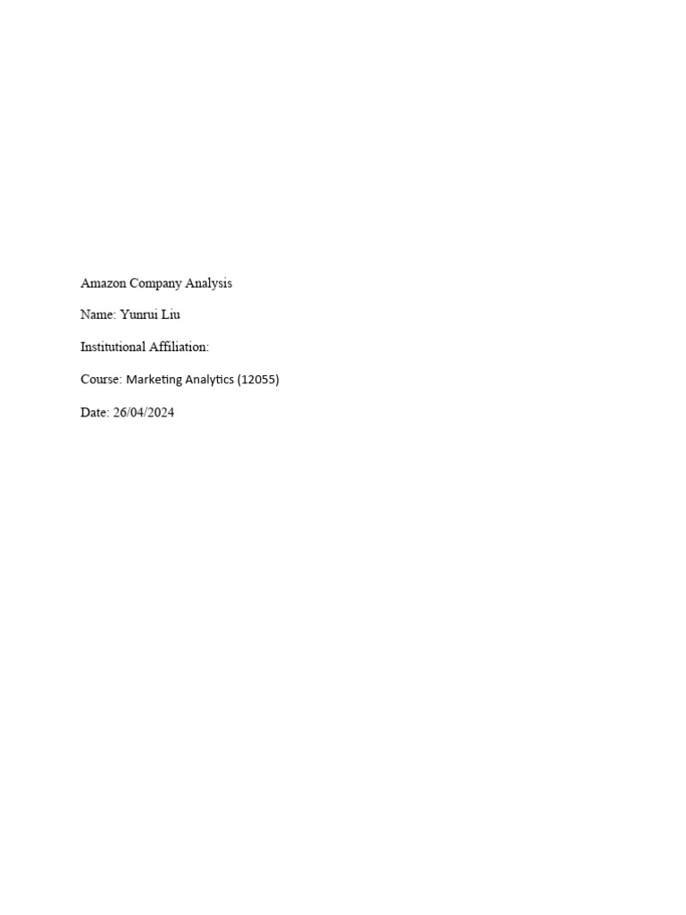 3 Amazon Company Analysis Pdf E Commerce Methodology