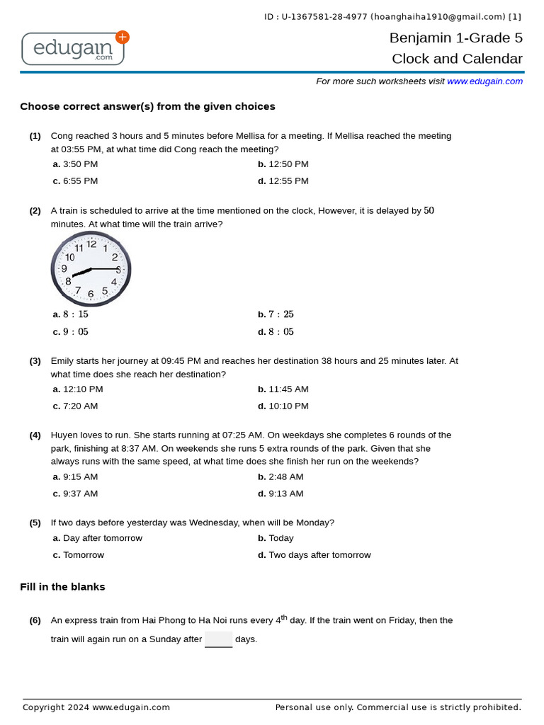 Clock | PDF | Workweek And Weekend