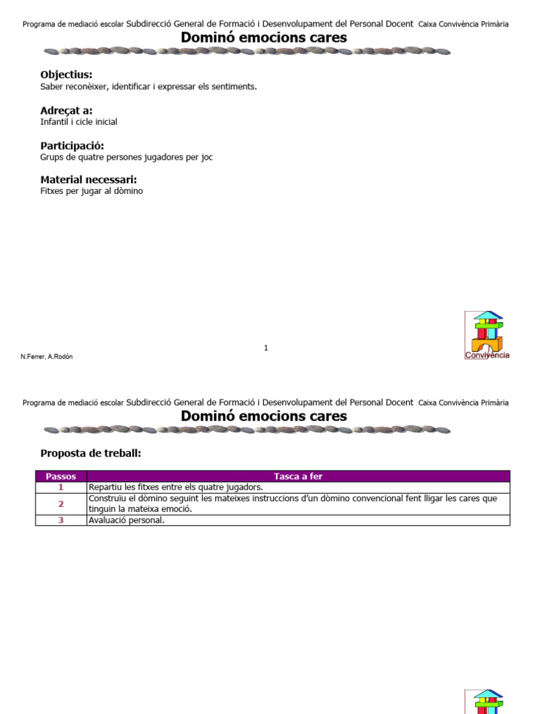 Dominą Emocions INSTRUCCIONS | PDF