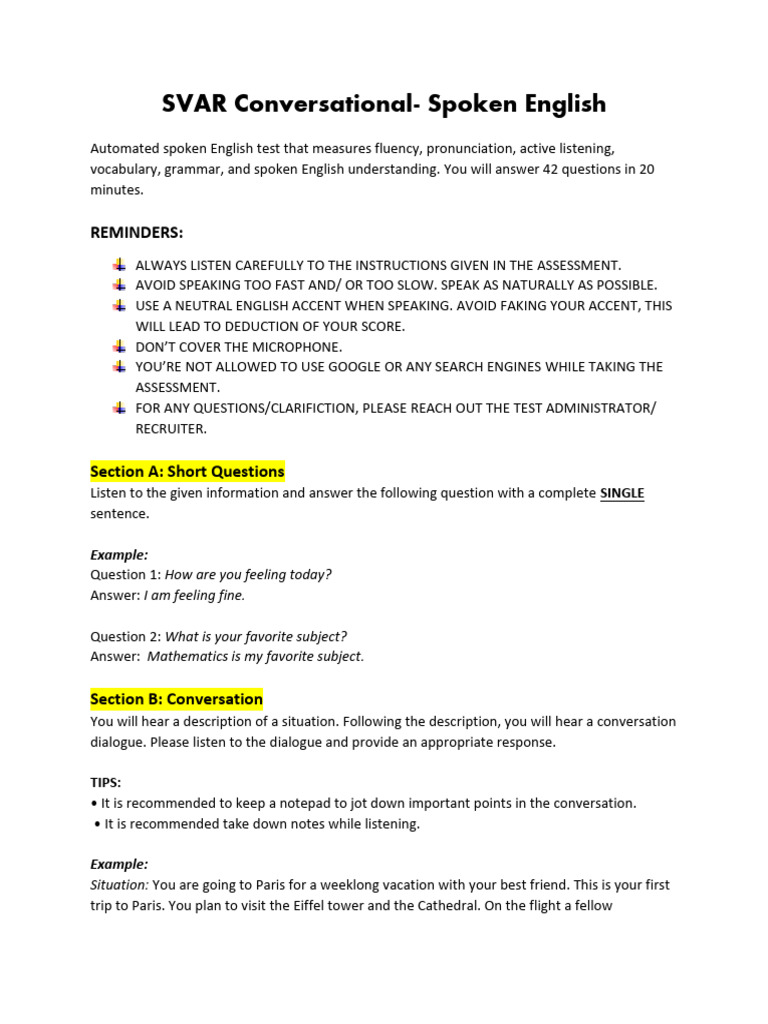 Conversational SVAR Guide | PDF | English Language | Accent ...