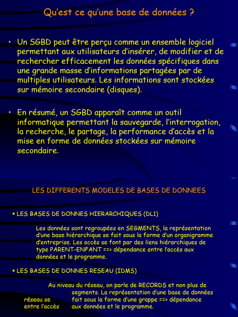 Types de SGBD et leur fonctionnement | PDF | Bases de données | Données