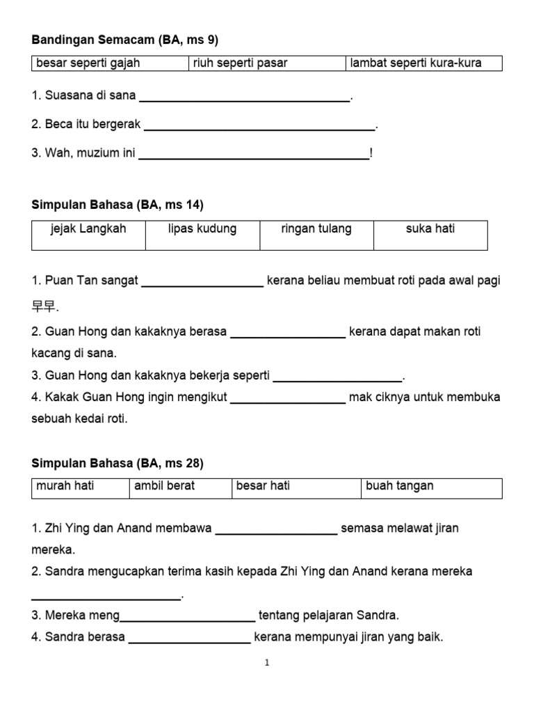 Latihan Ulang Kaji Tahun 2 Mei 2024 | PDF | Seni & Disiplin Bahasa | Kajian Bahasa Asing
