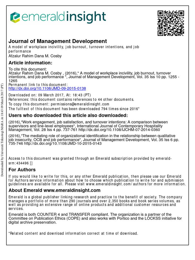 Journal of Management Development: Article Information | PDF ...