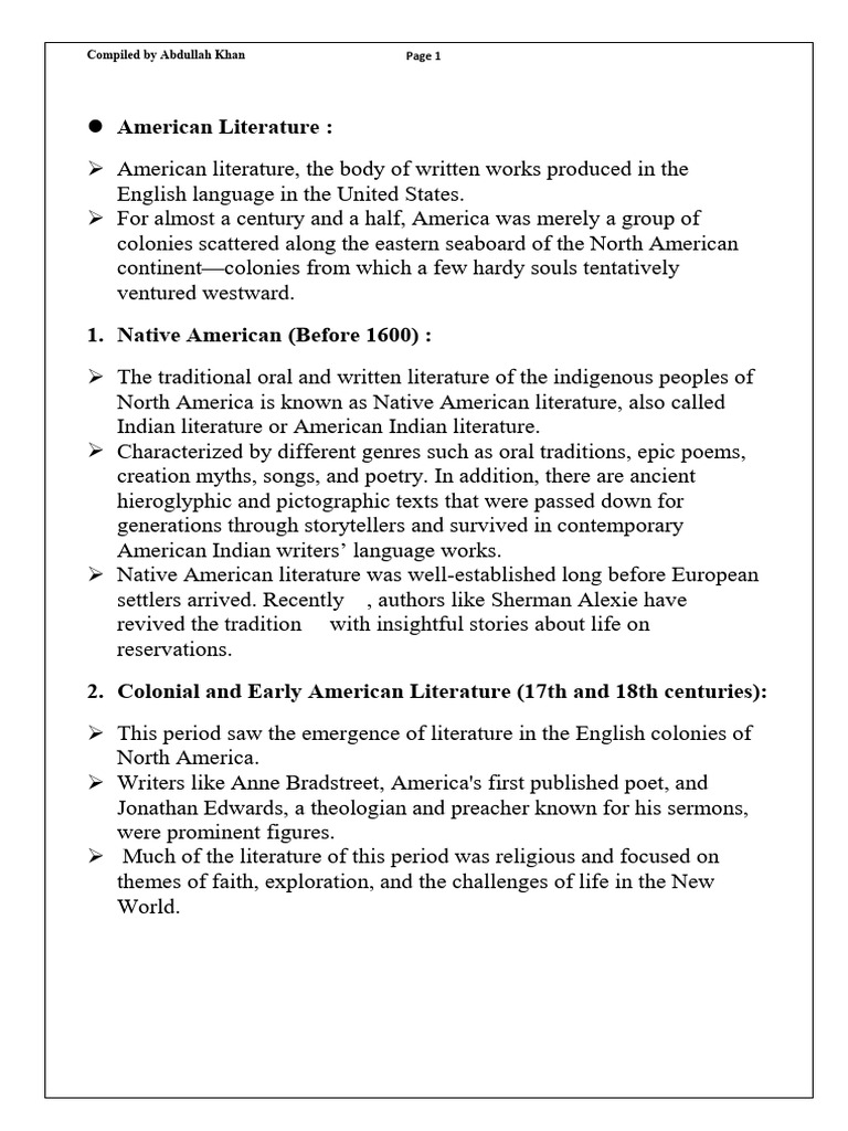 American Literature | PDF | Transcendentalism | Romanticism