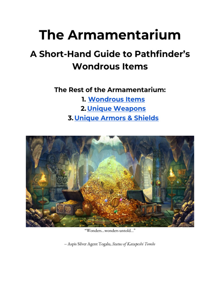 The Armamentarium - 1. Wondrous Items | PDF | D20 System
