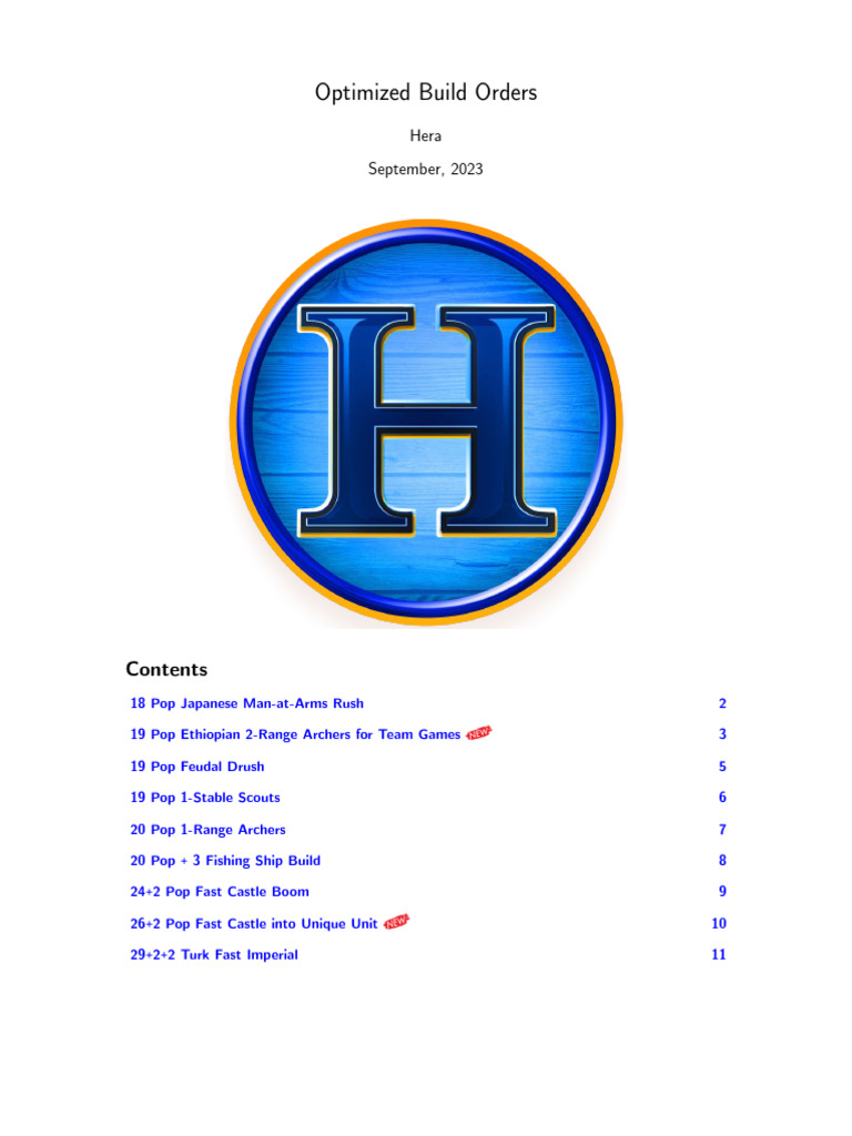 Hera's AOE2 Build Orders Guide | PDF | Archery | Castle