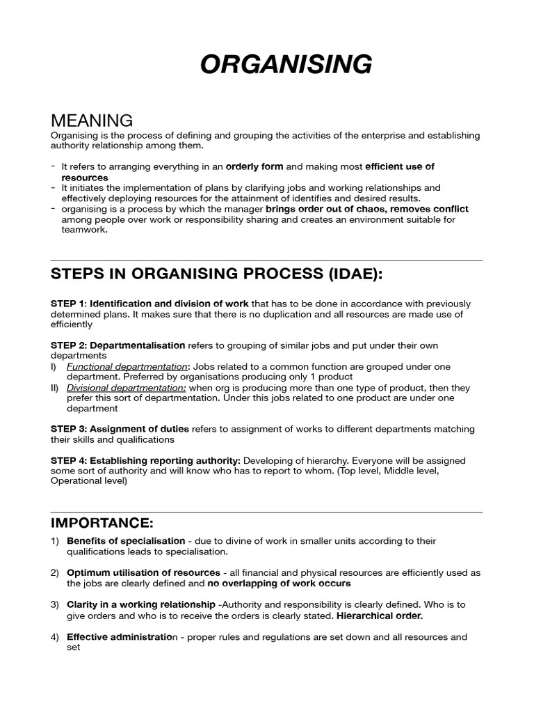 Organising Class 12 | PDF | Business