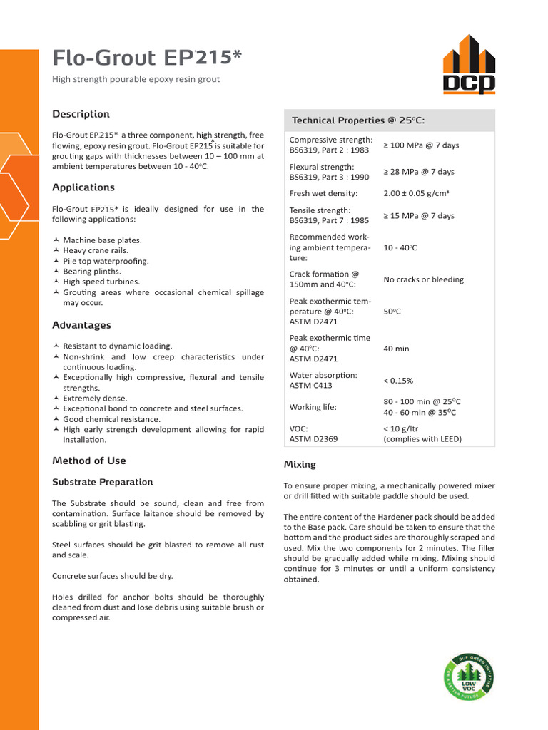 Flo-Grout EP215 Star | PDF | Materials | Building Engineering