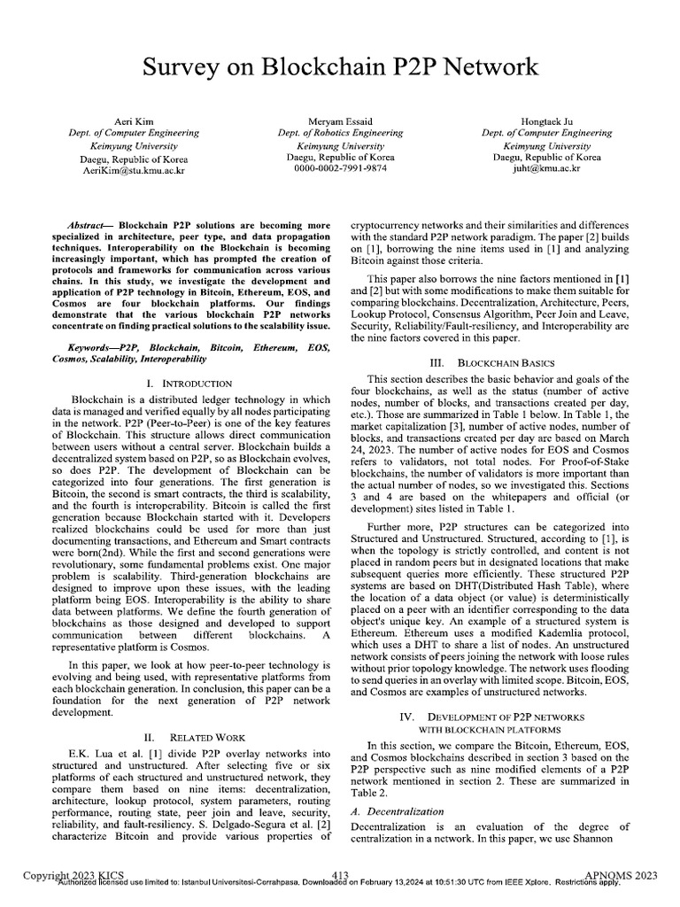 Survey On Blockchain P2P Network | PDF